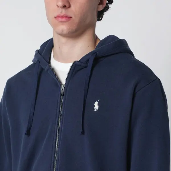 Polo Ralph Lauren Navy Cotton Zip-up Sweatshirt