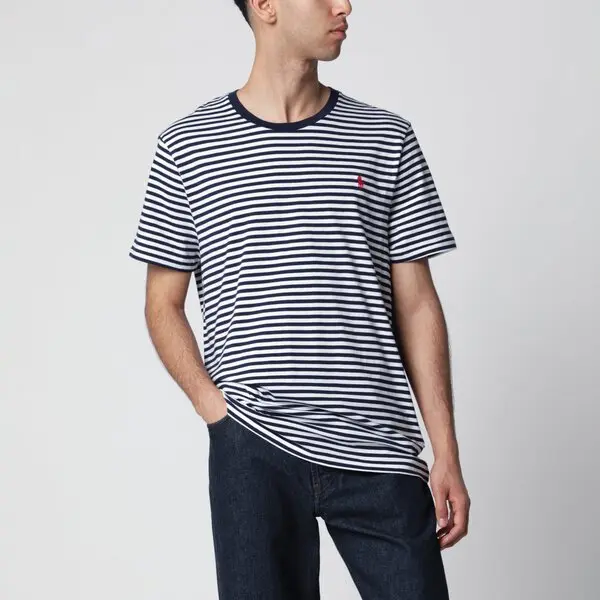 Polo Ralph Lauren White/navy Striped Custom Slim-fit T-shirt - Multicolor