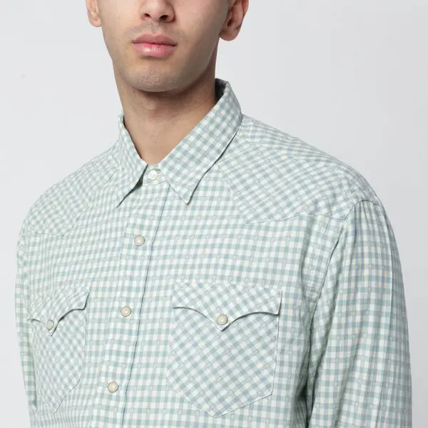 Polo Ralph Lauren White/ Classic-fit Madras Western Shirt - Green