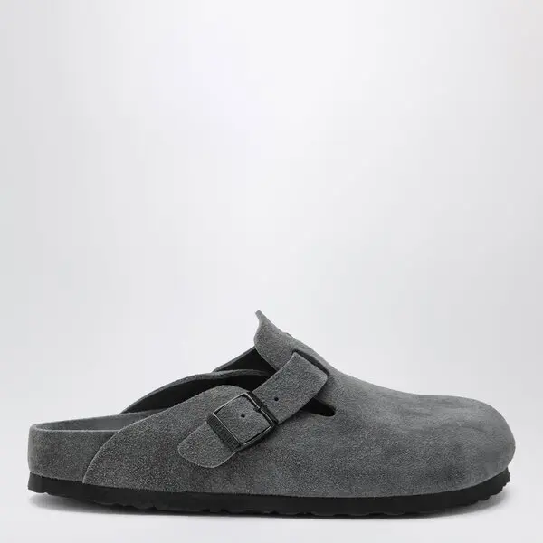 BIRKENSTOCK Boston Suede Clogs - Black