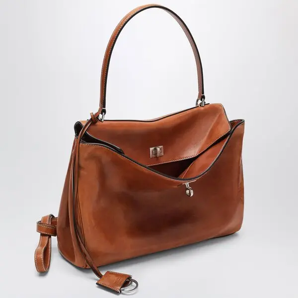 Balenciaga Rodeo Medium Bag In Vegetable-tanned Lambskin - Brown