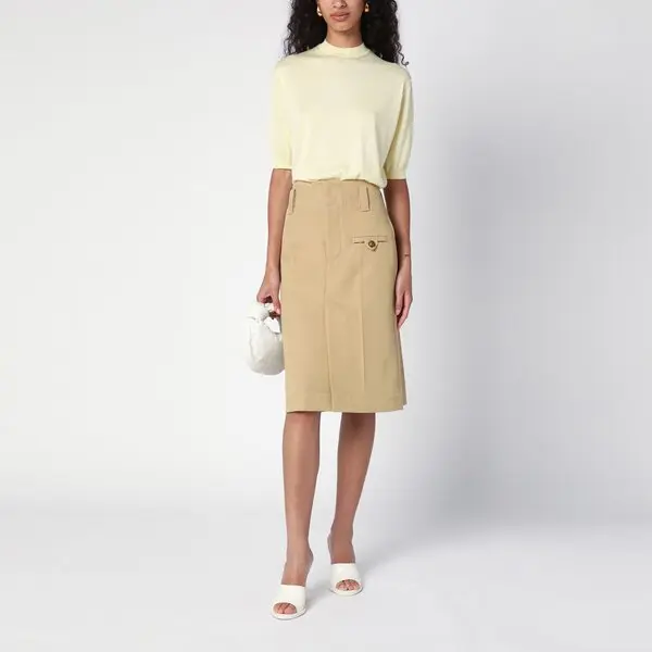 Bottega Veneta Light Yellow Cashmere Crew-neck Sweater