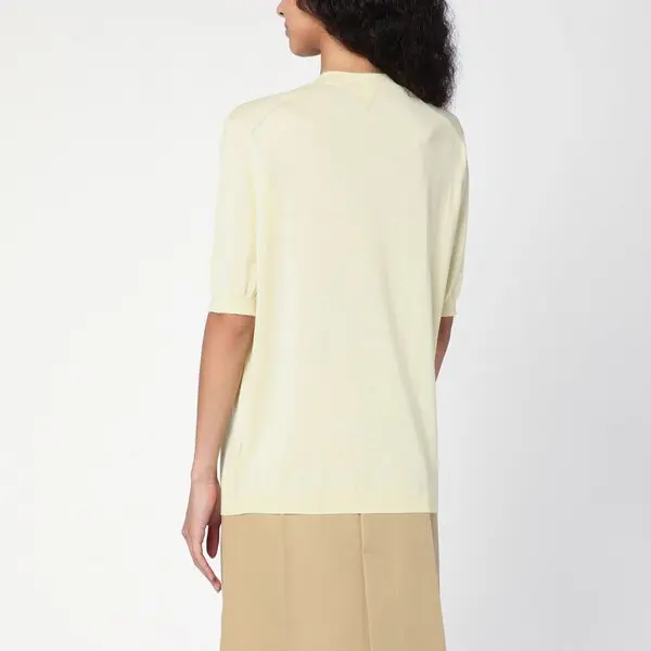 Bottega Veneta Light Yellow Cashmere Crew-neck Sweater