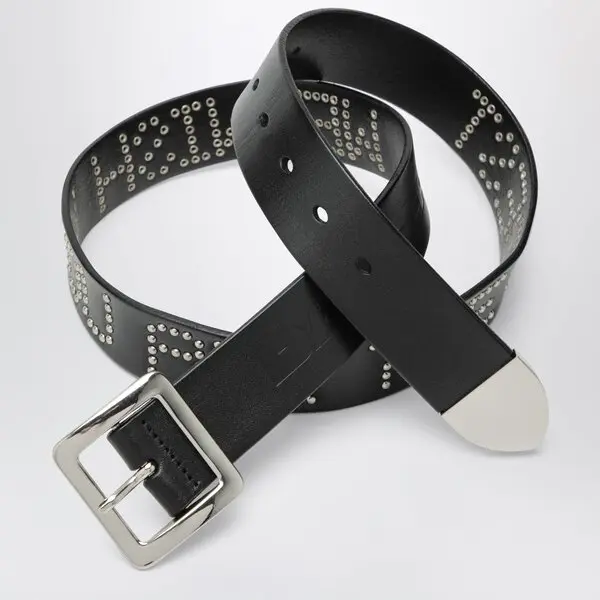DAGGER Leather Belt With Silver Stud Detailing