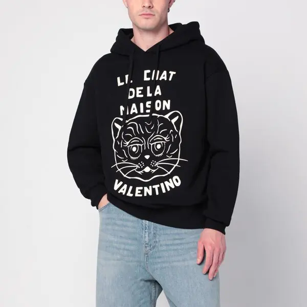 Valentino Garavani Sweatshirt With Le Chat De La Maison Patch - Black