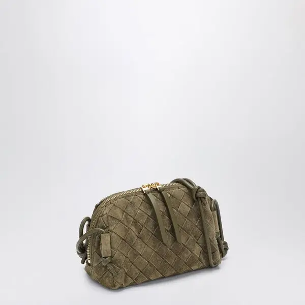 Bottega Veneta Intrecciato Suede Pouch - Beige