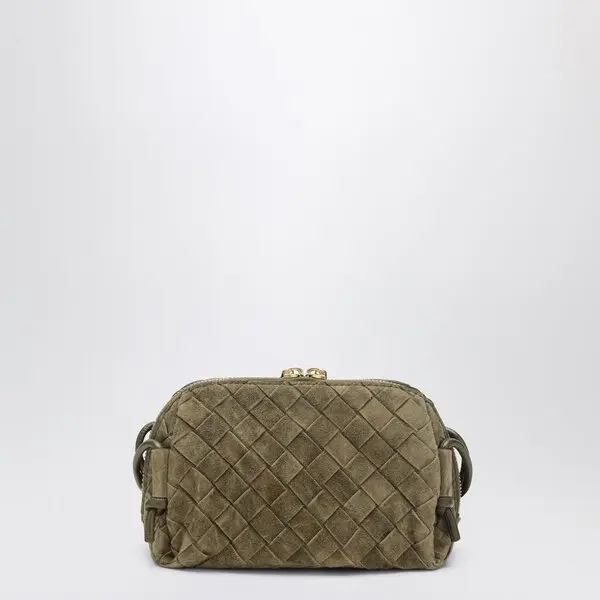 Bottega Veneta Intrecciato Suede Pouch - Beige