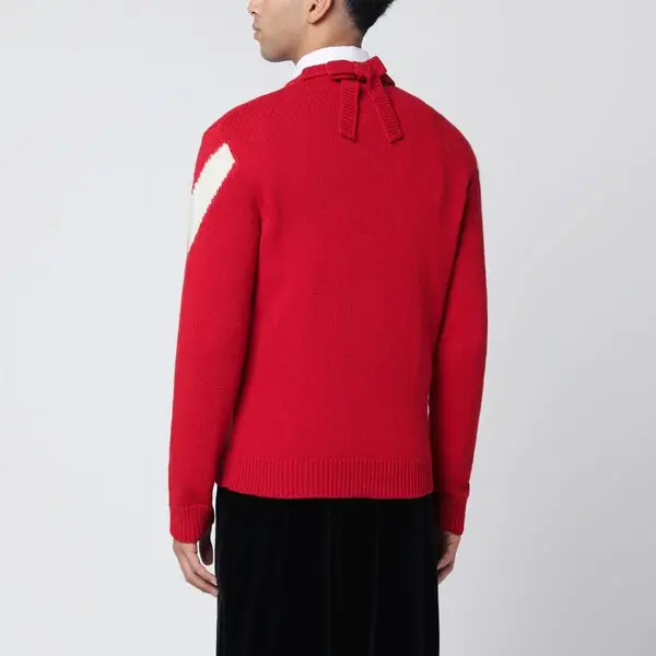 Valentino Garavani V-neck Wool Sweater With Vlogo Bow Detail