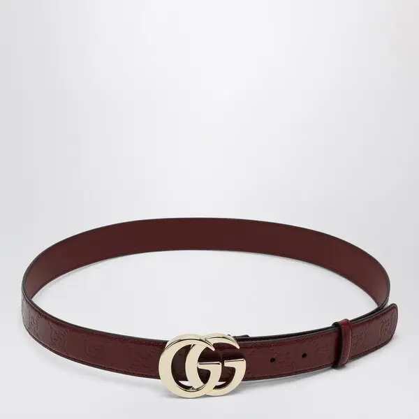 Gucci Gg Milano Rosso Ancora Leather Belt - Red