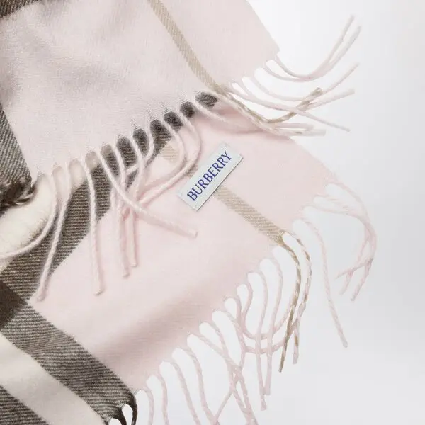 Burberry Cashmere Scarf With A Checked Pattern - Pink