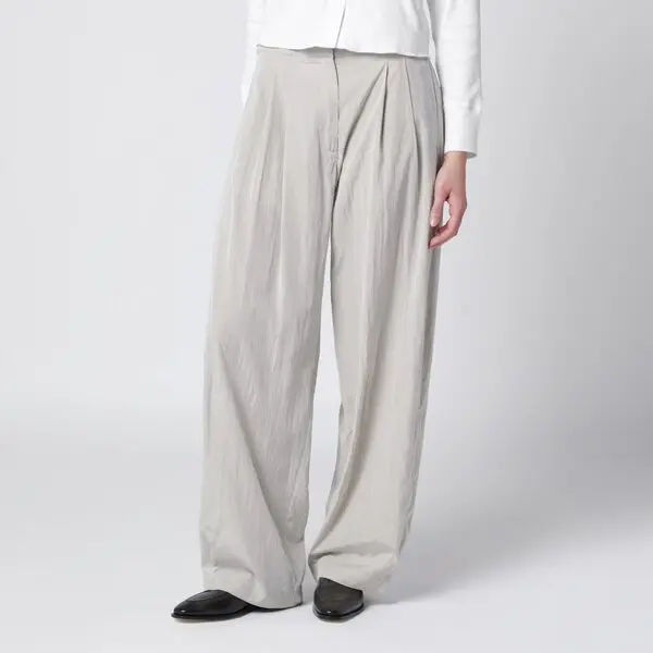 THE ROW Smoke Silk Blend Iven Trousers - Grey