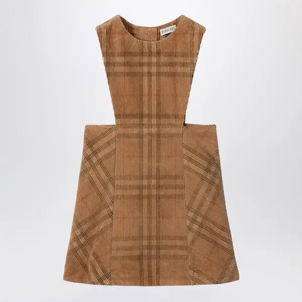 Burberry Corduroy Check Patterned Overalls - Beige