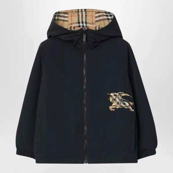 Burberry Reversible Check Hooded Nylon Jacket