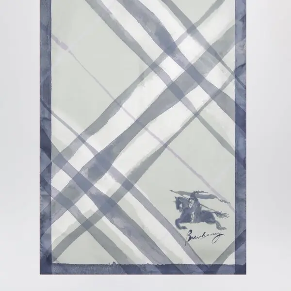 Burberry Large Watercolour Check Silk Scarf