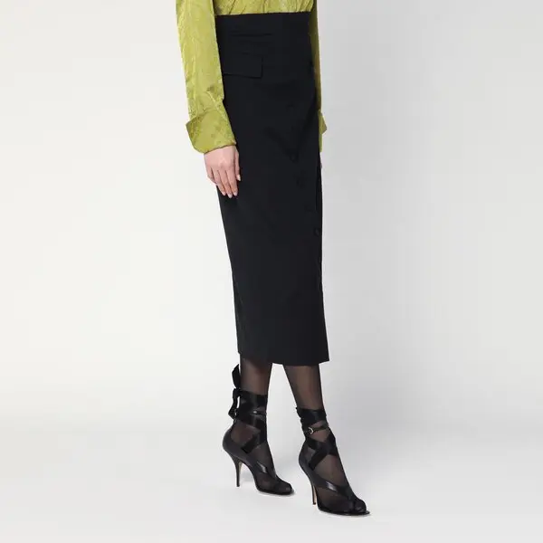Dries Van Noten Wool And Mohair Midi Skirt