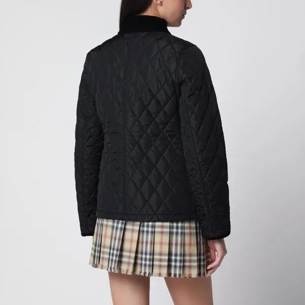 Burberry Quilted Nylon Jacket With Corduroy Collar