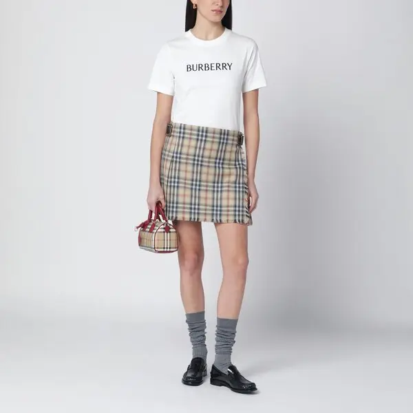 Burberry Check Wool Mini Kilt - Beige