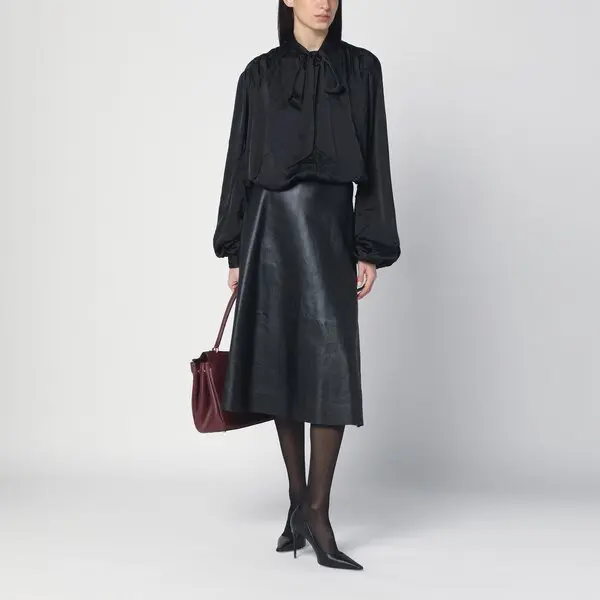 Balenciaga Satin Blouse With Bow Detail