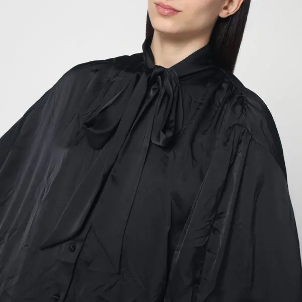 Balenciaga Satin Blouse With Bow Detail