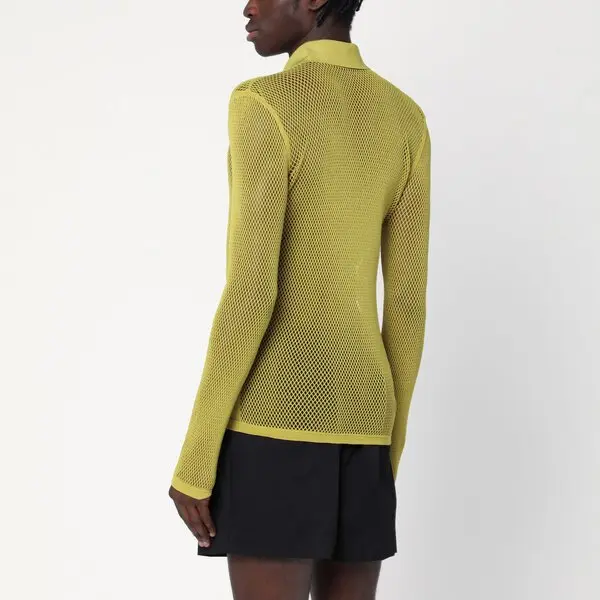 Gucci Pistachio Perforated Technical Knit Polo