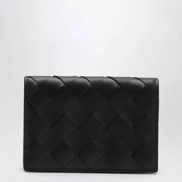 Bottega Veneta Intrecciato Business Card Holder In Leather - Black