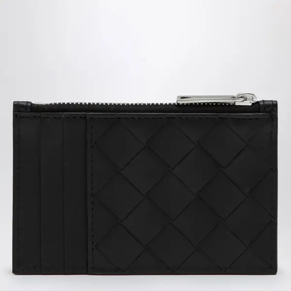 Bottega Veneta Leather Card Case With Intrecciato Pattern