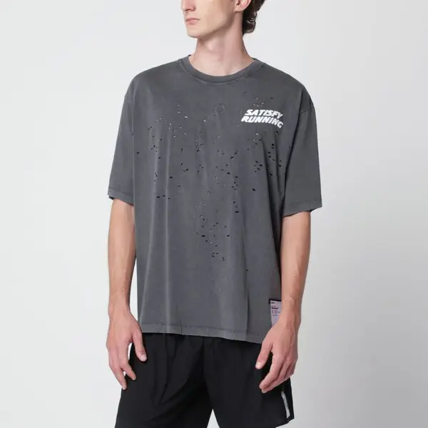 Satisfy Mothtech Aged T-shirt With Holes - Black