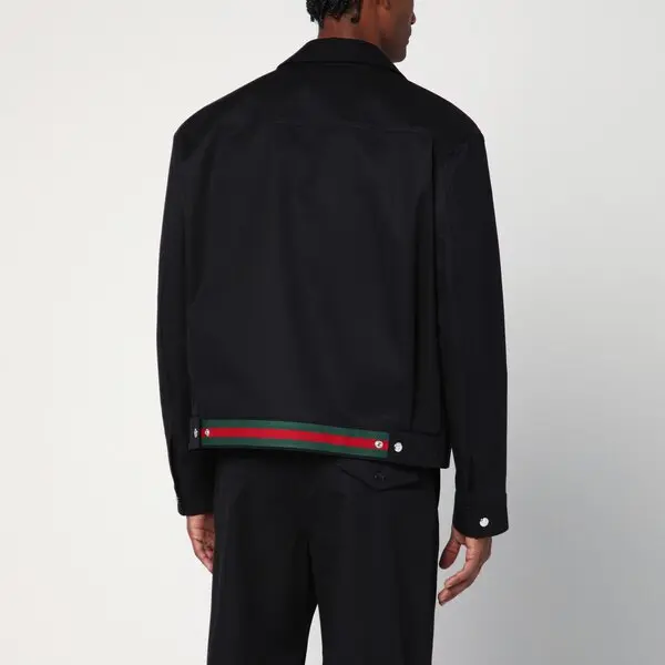 Gucci Cotton Twill Jacket With Web Detail