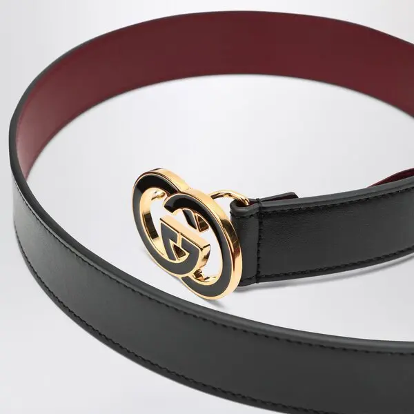 Gucci Gg Interlocking Buckle Belt - Black