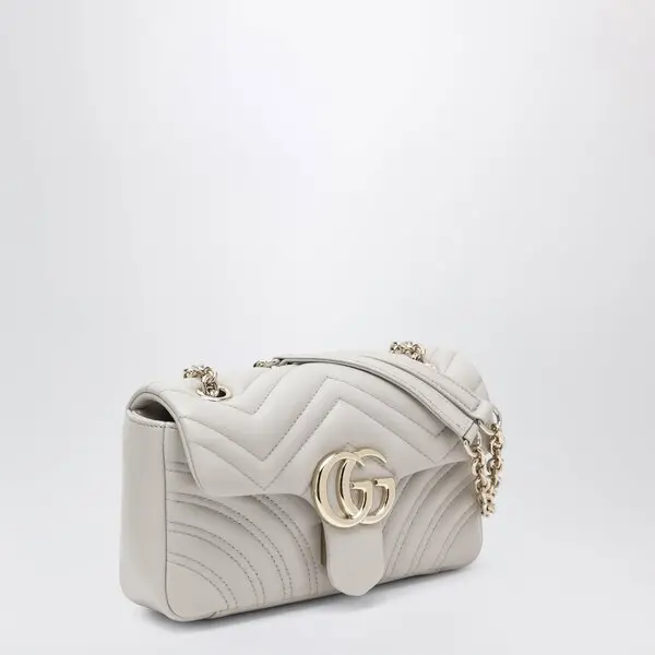 Gucci Small White Gg Marmont Shoulder Bag - Grey