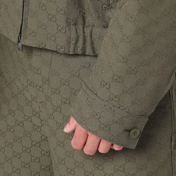 Gucci Forest Gg Fabric Bomber Jacket