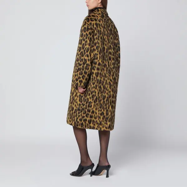 Bottega Veneta Single-breasted Leopard-print Wool Blend Coat