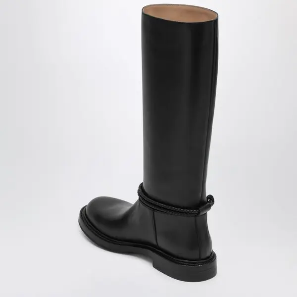 Bottega Veneta Leather Knee High Boots - Black