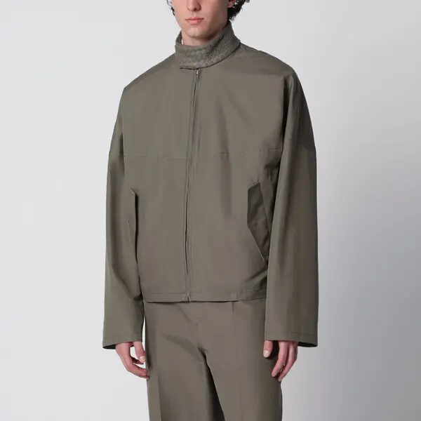 Bottega Veneta Compact Cotton Harrington Jacket - Grey