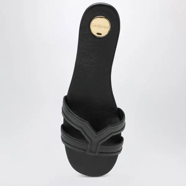 Saint Laurent Mabrouka Leather Sandals - Black
