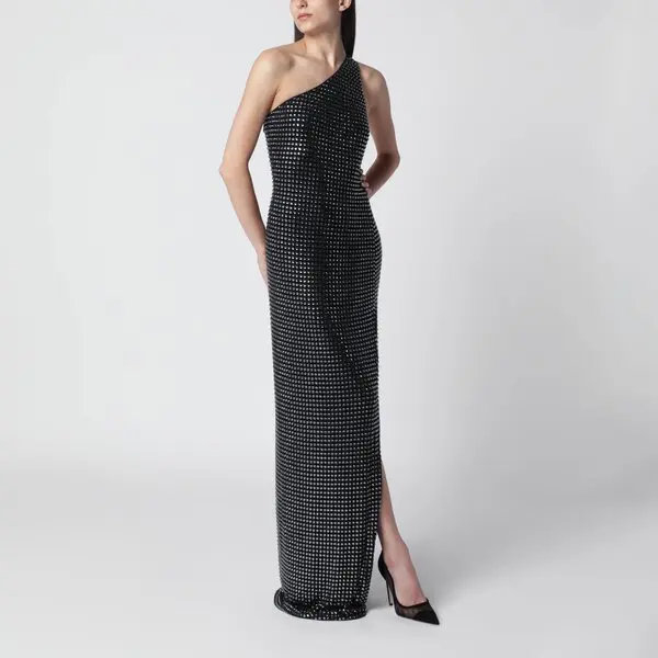 Gucci Long Jersey Dress With Crystal Embroidery