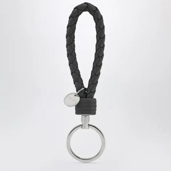 Bottega Veneta Intrecciato Leather Key Ring - Grey