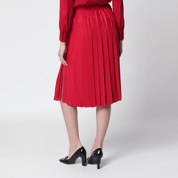 Gucci Pleated Silk Jacquard Midi Skirt