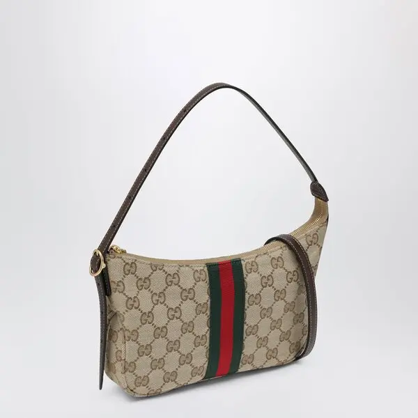 Gucci Small Gg Pattern Bag With Web Stripe