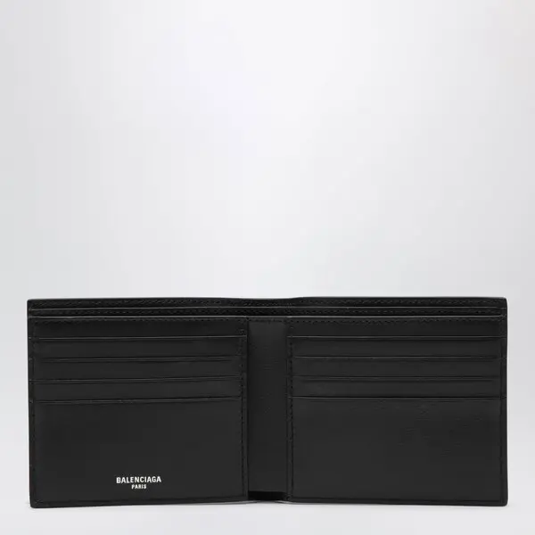 Balenciaga Cash Folded Square Lambskin Wallet - Black