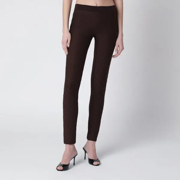 Gucci Gg Jacquard Jersey Leggings - Brown