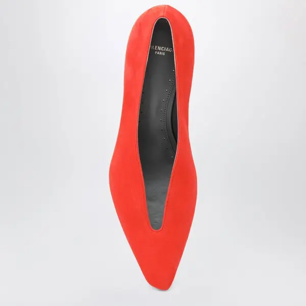Balenciaga Duchesse 90 Mm Suede Goatskin Pumps - Orange