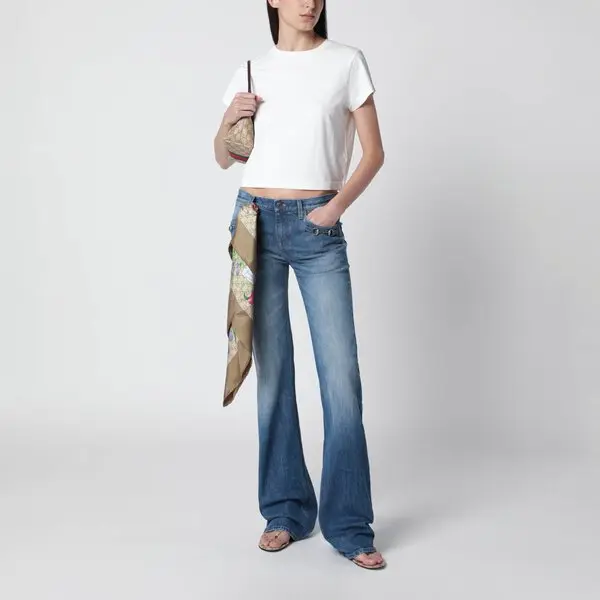 Gucci Silk Twill Carré With Gg Flora Print In Light Brown - Multicolor