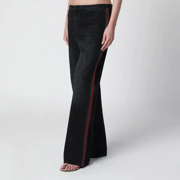 Gucci Straight-leg Stretch Cotton Denim Jeans With Web Detail