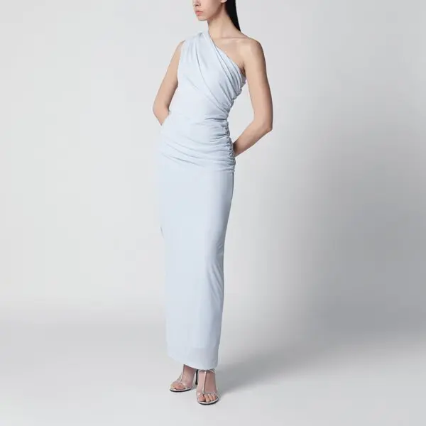 ROTATE BY BIRGER CHRISTENSEN One-shoulder Draped Maxi Dress - Light Blue