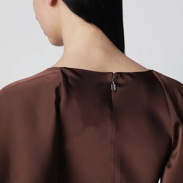 ROTATE BY BIRGER CHRISTENSEN Long Flutter Sleeve Satin Dress