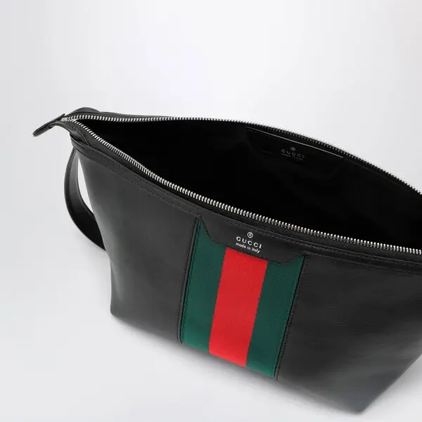 Gucci Calfskin Toiletry Case With Web Stripe