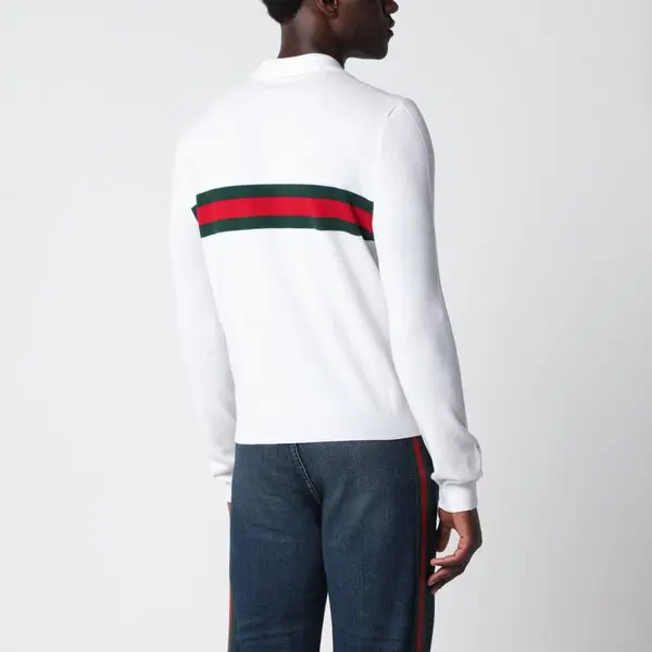 Gucci Cashmere Polo Shirt With Web Motif
