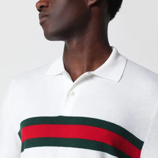 Gucci Cashmere Polo Shirt With Web Motif