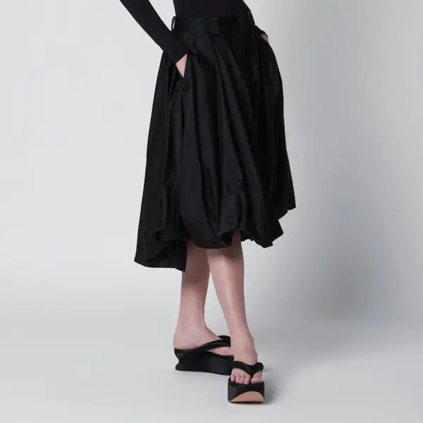 Balenciaga Balloon Skirt In Silk Blend - Black